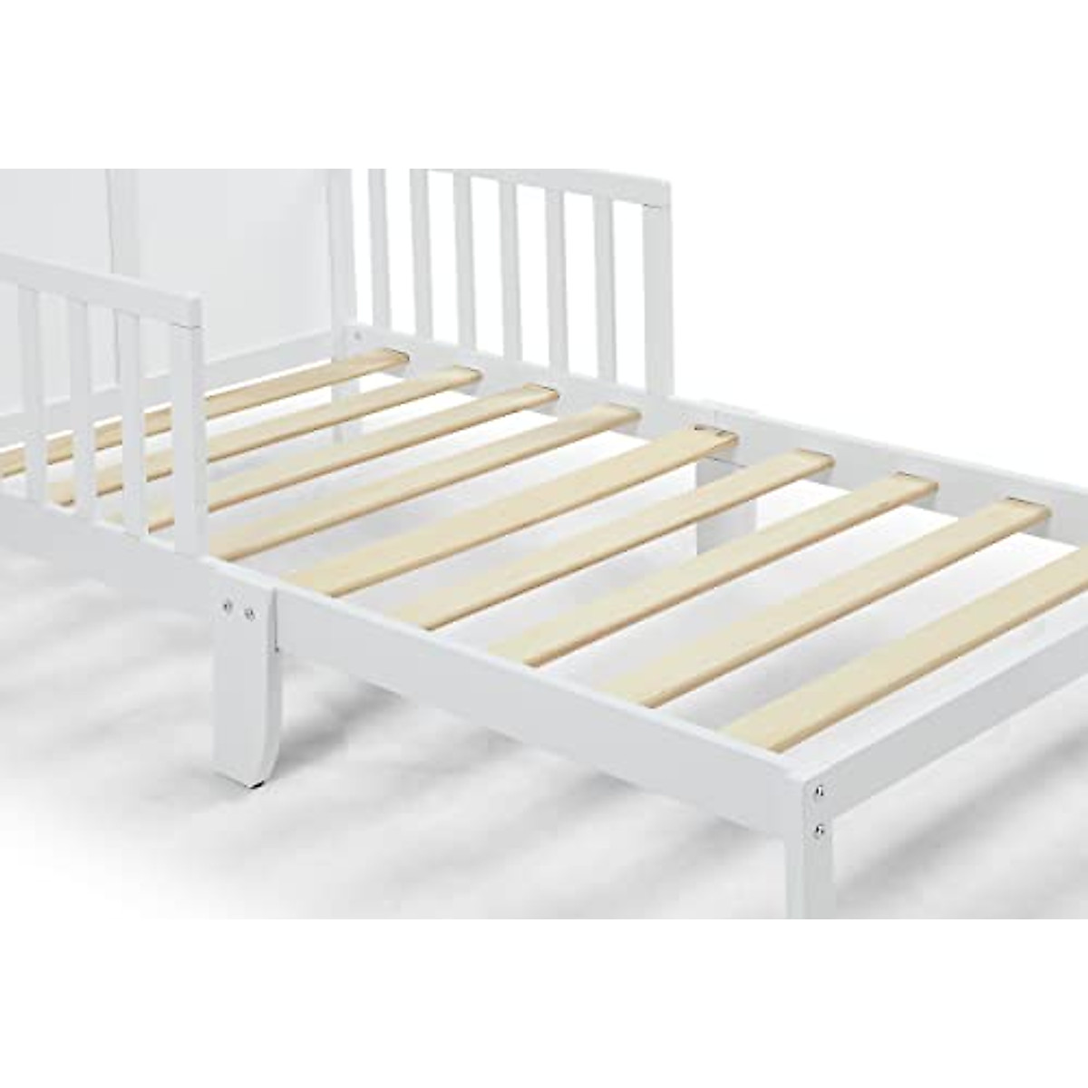 Olive & Opie Birdie Toddler Bed in White and White