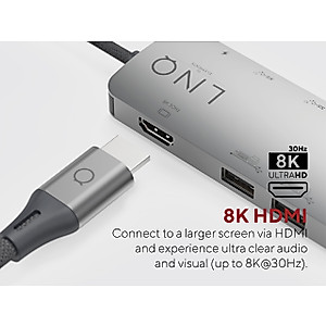 LINQ byELEMENTS LQ48022 8-in-1 8K Pro Studio SSD USB-C Multiport Hub
