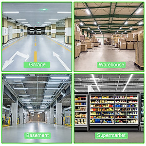 Nimgoti LED Shop Light 4FT, T8 Integrated LED Tube Light Fixture, 40W 5200LM 5000K, V Shape, Daylight White, Hight Output Linkable Shop Lights for Garage Warehouse Workshop, Clear Cover (4-Pack)