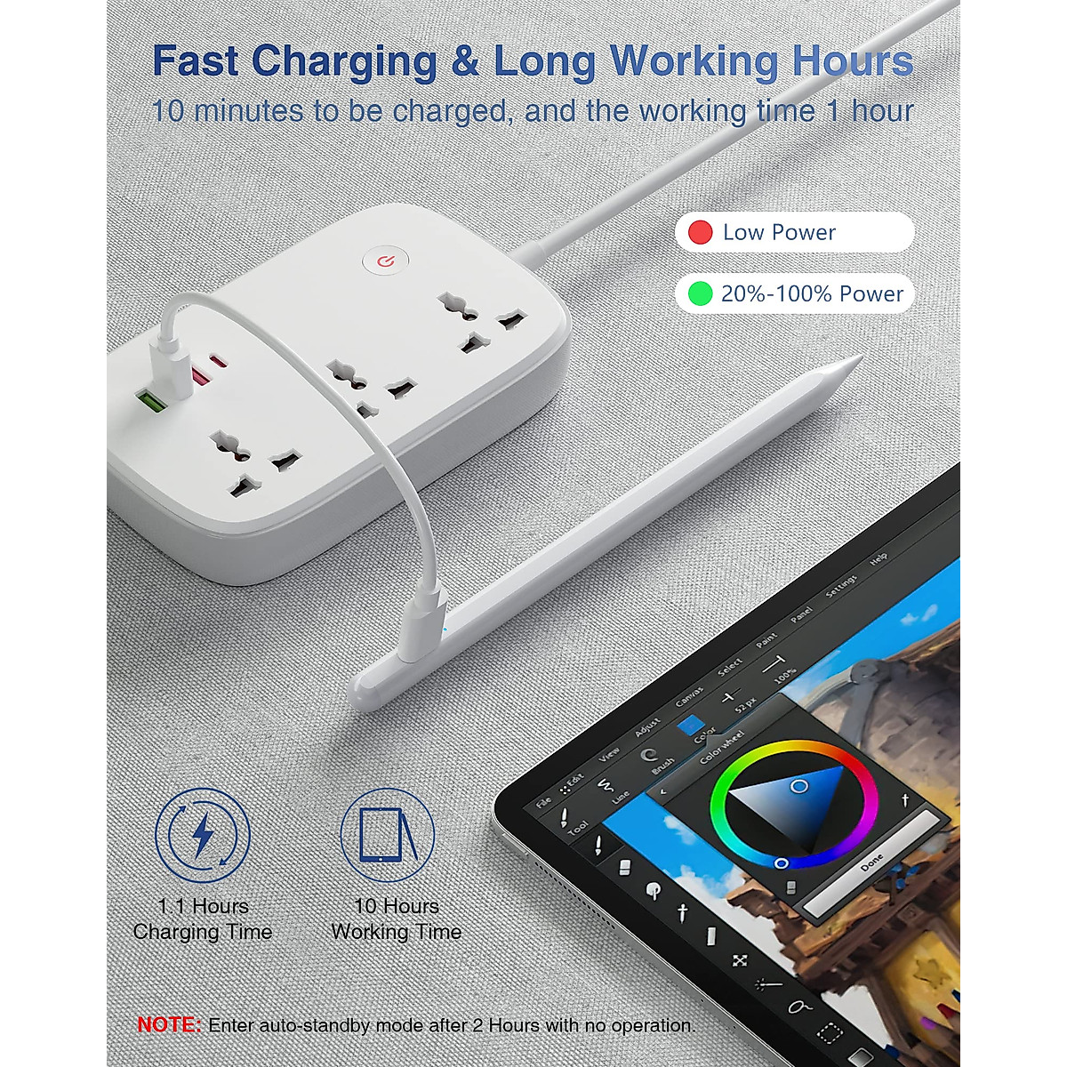 Stylus Pen for Apple iPad, iPad Pencil 2nd Generation with Palm Rejection, for 2018-2022 iPad 6/7/8/9 iPad Air 3/4/5 iPad Pro 11''& 12.9'' iPad Mini 5/6, Smart Bluetooth Pen for Writing Drawing