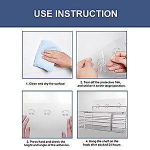 2 PCS Corner Shower Caddy Adhesive Sticker Replacement Hook, Strong Sticker Hooks for Shower Caddy Bathroom Rack Shelf Soap Dish Basket Wall Hanging, No Drilling Bath Kitchen Organizer Accessories