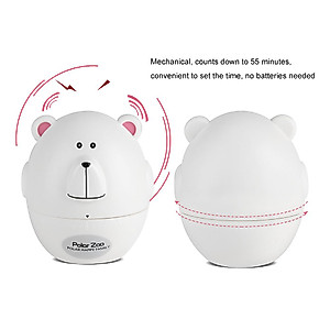 Yosoo Mechanical Cute Animal Shapes Kitchen Timer Mechanical 55 Minutes Cooking Supplies Cartoon Timer for Kid NO Battery Needed (White Cattle)