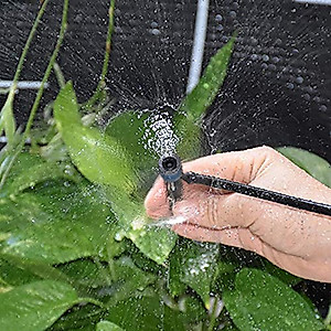 Kalolary 100PCS Irrigation Drippers Drip Emitters, Micro Spray Adjustable 360 Degree Full Circle Pattern Water Flow Bubbler Sprinkler Fits 1/4 (4-6mm) Irrigation Tubing for Garden Irrigation(Blue)