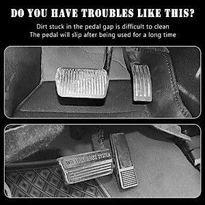 2PCS Non- Slip Automatic Transmission Pedal Covers Replacement Kit,Aluminum Alloy Gas Pedal&Brake Pedal Cover Sporty Car Decor,Universal Car Accessories for Car Safty (Silver/2pcs)