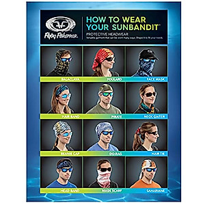 Flying Fisherman SunBandit: Neck Gaiter Mask for Men & Women, UV Face Protection for Sports & Outdoors, Lightweight Multi-Functional Outdoor Clothing | Wave Break, Blue (SB1739)