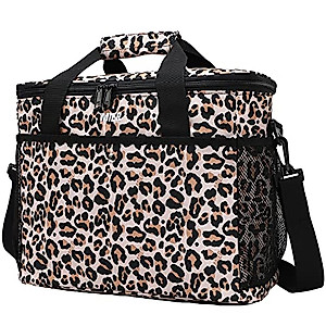 MIER 18L Large Soft Cooler Insulated Picnic Bag for Grocery, Camping, Car, Leopard