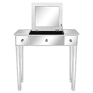 SDGH FCH Flip Glass Mirrored Makeup Table Dressing Table Dressers Study Table (80 x 38 x 76) cm(L x W x H)