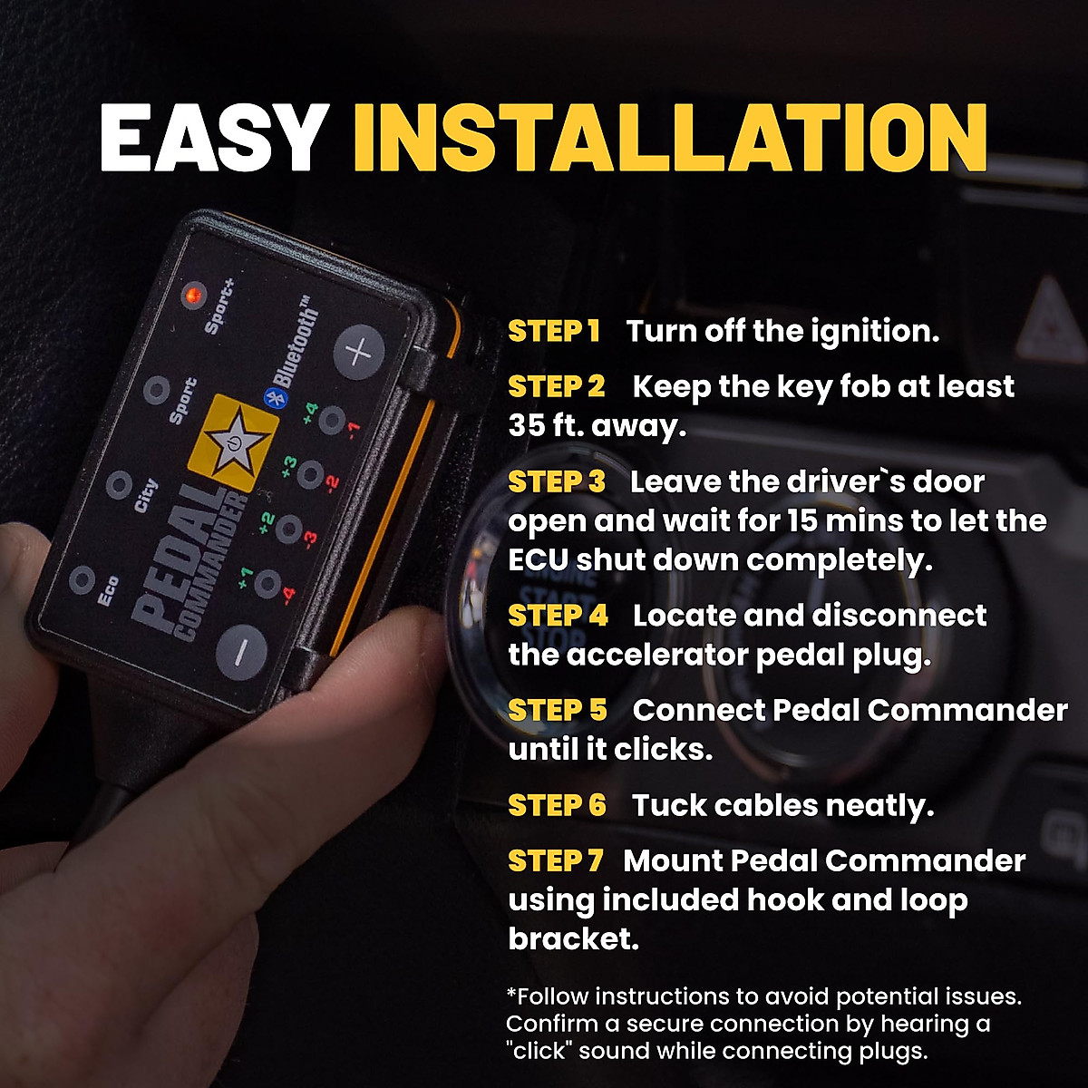 PEDAL COMMANDER for Ford Mustang 2011-2024 Throttle Response Controller Fits: 5th,6th,7th Gen, Base, EcoBoost, GT, Boss 302, Mach 1, Shelby, Roush, Saleen, Ford Mustang Accessories