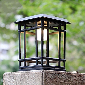 KLFJFD Solar Lights Outdoor,Modern LED Post Lantern Rainproof Lawn Landscape Garden Lamp Home Waterproof IP55 Door Post Light