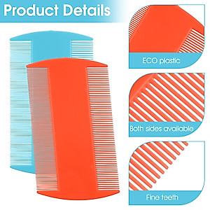 Flea Comb Lice Comb Double Sided Dandruff Comb Cat Comb Plastic Flea Comb for Cats Fine Teeth Pet Comb for Cat Dog To Keep Skin Healthy And Hair Soft 14 Pcs (Multi-color)