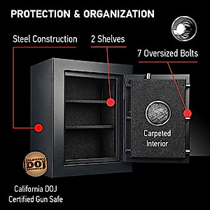SentrySafe Fireproof and Waterproof XX-Large Black Steel Home Safe, DOJ-Certified with Digital Keypad Lock for Guns or Documents, 3.39 Cubic Feet, 27.8 x 21.7 x 19 Inches, EF3428E