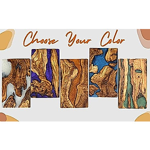 DESIGNIUM Handmade Olive Wood Cheese Board with Resin, Charcuterie Boards & Serving Tray, Wooden Epoxy Serving Board, Chopping and Cutting Board for Meat Vegetable & Fruit, Premium Gift for Kitchen