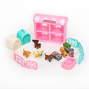 TQQFUN 32 PCS Dog Figures Pet Pretend Play Toys Educational Toy for Girls and Boys, Pet Pretend Play Toys, Realistic Detailed Pet Care Center Play Set, Puppy Toys for Boys and Gilrs.