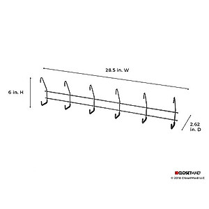 ClosetMaid Wall Mount Garage Tool Organizer Rack, Long Handle, 35538, Silver