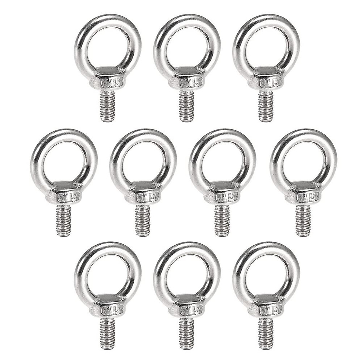 ciciTree 10Pcs M5*11mm Thread Lifting Eye Ring Bolt Screw ID13mm OD23mm