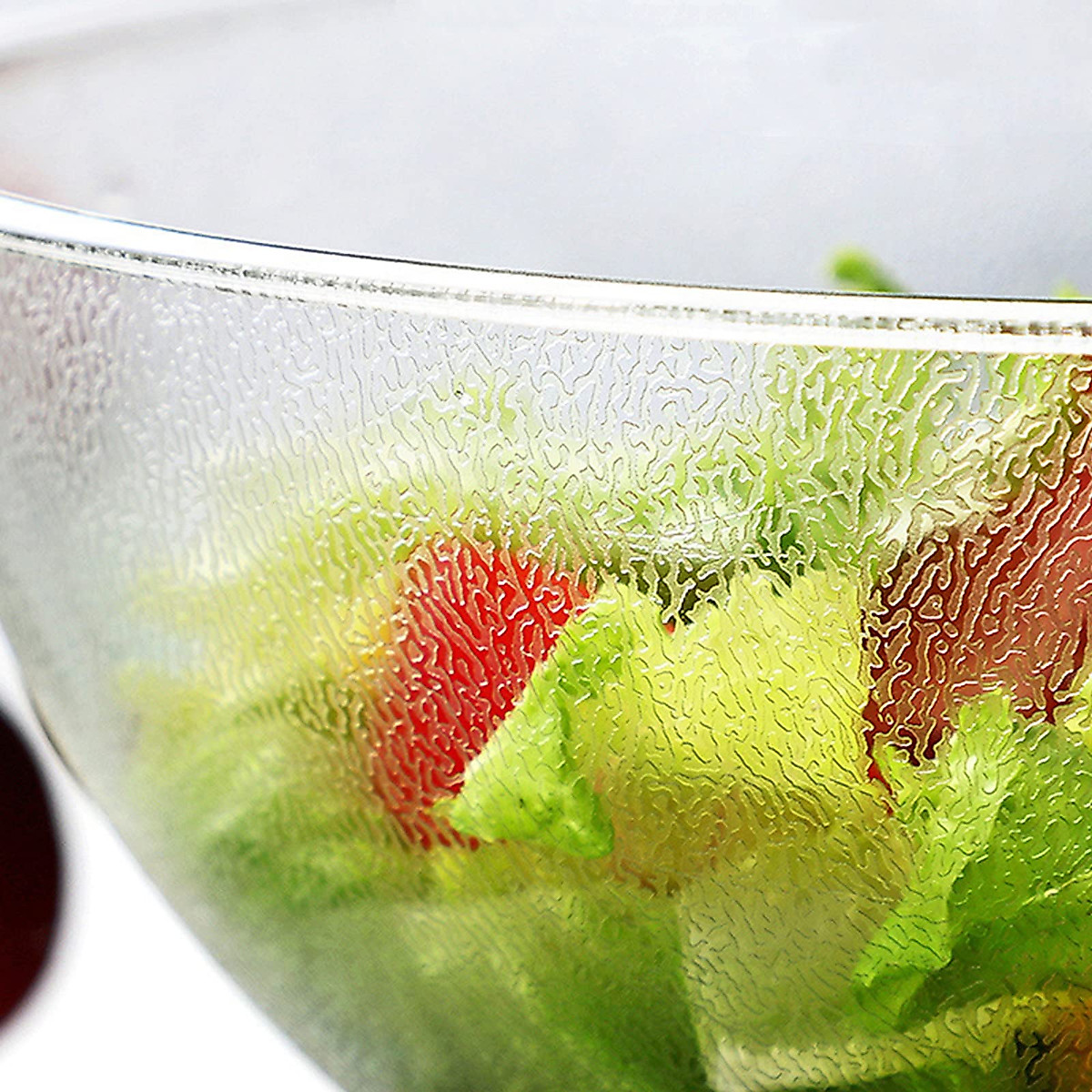 Lyellfe 3 Pack Large Salad Bowl, 96 Oz Clear Chip Bowls, Plastic Serving Bowl with 2 Tongs, Party Snack Bowls, Mixing and Serving Container for Snack Fruit Candy Popcorn Chips Pasta