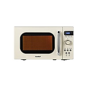 COMFEE' Retro Small Microwave Oven With Compact Size, 9 Preset Menus, Position-Memory Turntable, Mute Function, Countertop Microwave Perfect For Small Spaces, 0.7 Cu Ft/700W, Cream, AM720C2RA-A