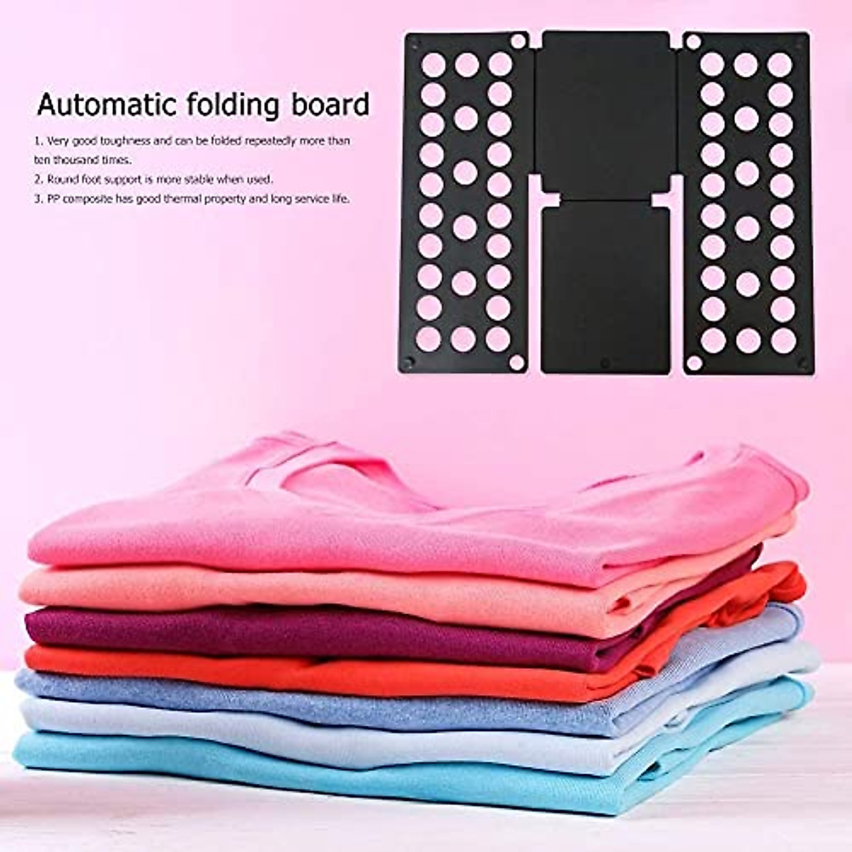 Eleckal Magic Lazy Clothes Cloth Clothing Folder Folding Board Laundry Folder Flip Fold Fast Clothes Flip Folder Organizer Laundry Room Organizer for Kids and Adults, Black