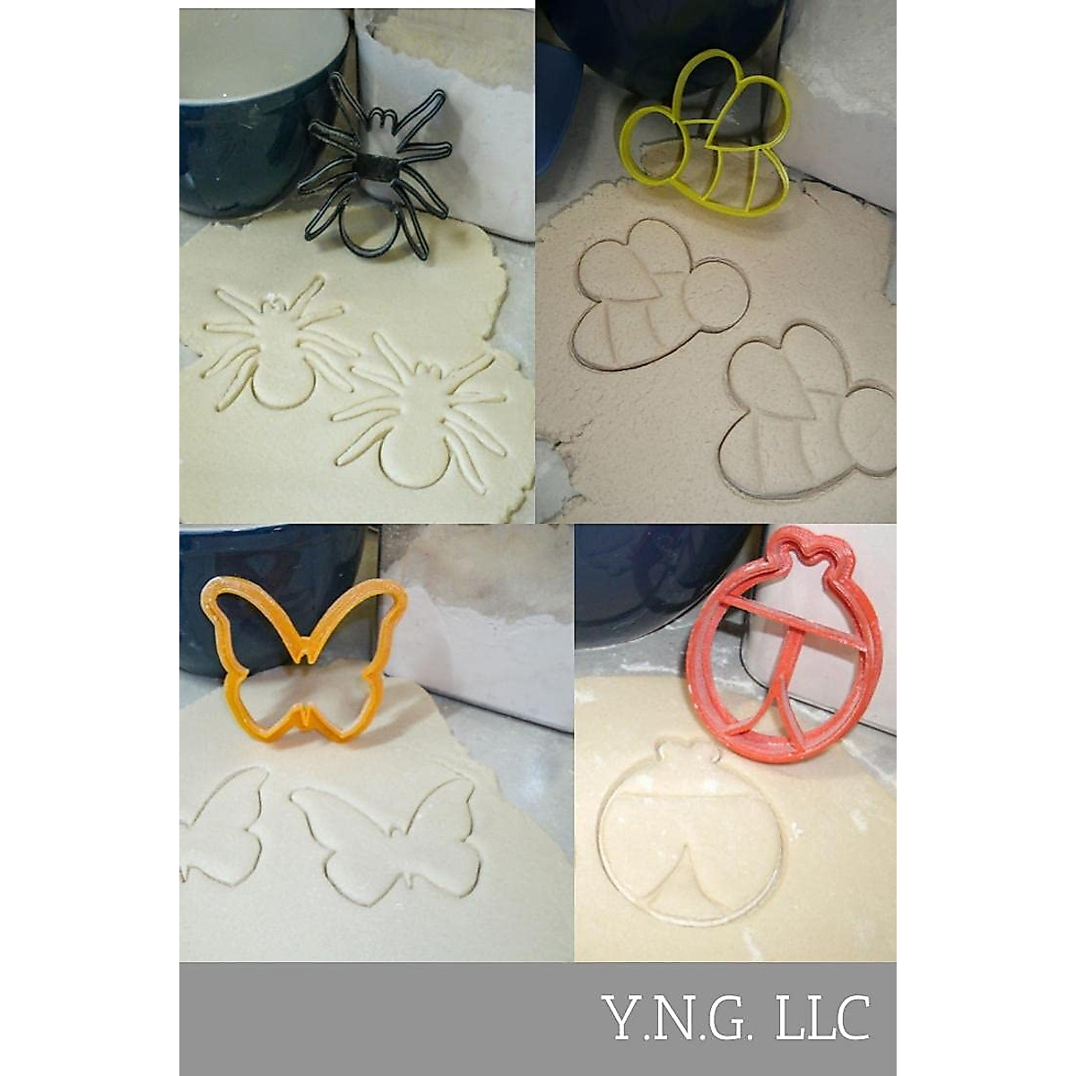 INSECTS BUGS ARACHNID WINGS LADYBUG BUMBLEBEE BUTTERFLY SPIDER SET OF 4 COOKIE CUTTERS USA PR1061