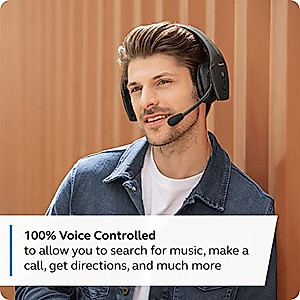 BlueParrott S650-XT Bluetooth – 2-in-1 Convertible Stereo to Mono Headset with Activated Noise Cancellation, Extended Wireless Range and IP54-Rated Protection, Black