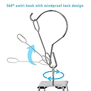 Tosnail 52 Clips Foldable Clothes Drying Rack with 30 Clips and Loops, Stainless Steel Clip and Drip Hangers, Laundry Accessories for Socks, Bras, Towels, Underwear, Baby Clothes