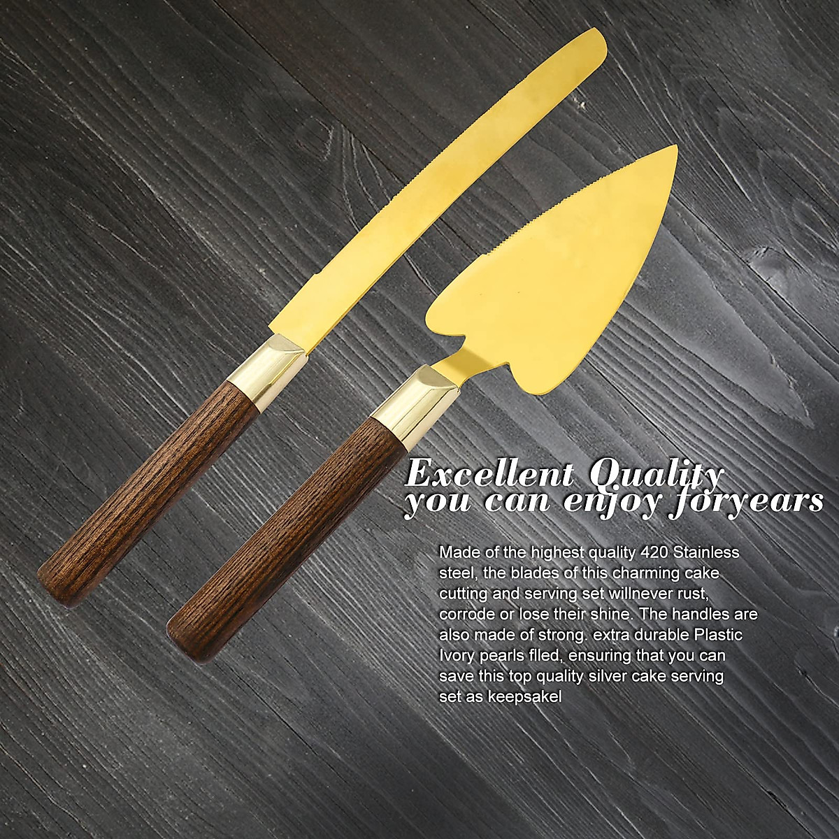 CHQLPBF 2pcs Cake knife slicer,Stainless Steel Cake Server,pie server,cake cutter,for Birthday party Wedding and all the Events,Cakes, Pie, Desserts and Pizza