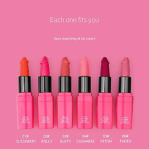 Rngduo Mushroom Head Lipstick For Women&Girls Velvet Matte High Pigmented Lustrous Lipcolor Lip Glosses Lip Liner Makeup