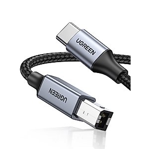 UGREEN USB B to USB C Printer Cable 3 FT Bundle with 6 FT USB B to USB C Printer Cable