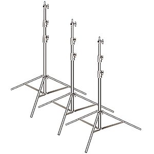 Neewer 3-Pack Stainless Steel Light Stand with 1/4 -inch to 3/8-inch Universal Adapter 39-102 inches/99-260 Centimeters Foldable Support Stand for Studio Softbox,Umbrella,Strobe Light,Reflector,etc