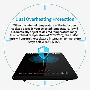 Portable Induction Cooktop, iSiLER 1800W Electric Induction Cooker Cooktop with Kids Safety Lock, Sensor Touch Countertop Burner with Timer for Apartment RV Camper