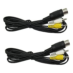 NGHTMRE 2pcs Premium Quality Replacement RCA AV Cable for Sega Genesis & Sega Master System