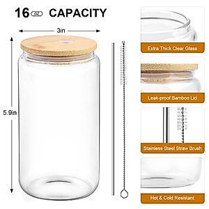 I'm The Birthday Girl Glass Cup, Glass Cups with Lids and Straws, 16 oz Drinking Glasses Tumbler with Straw and Lid, Iced Coffee Cup with Bamboo Lids, Glass Can Coffee Cups, Birthday Gifts for Women