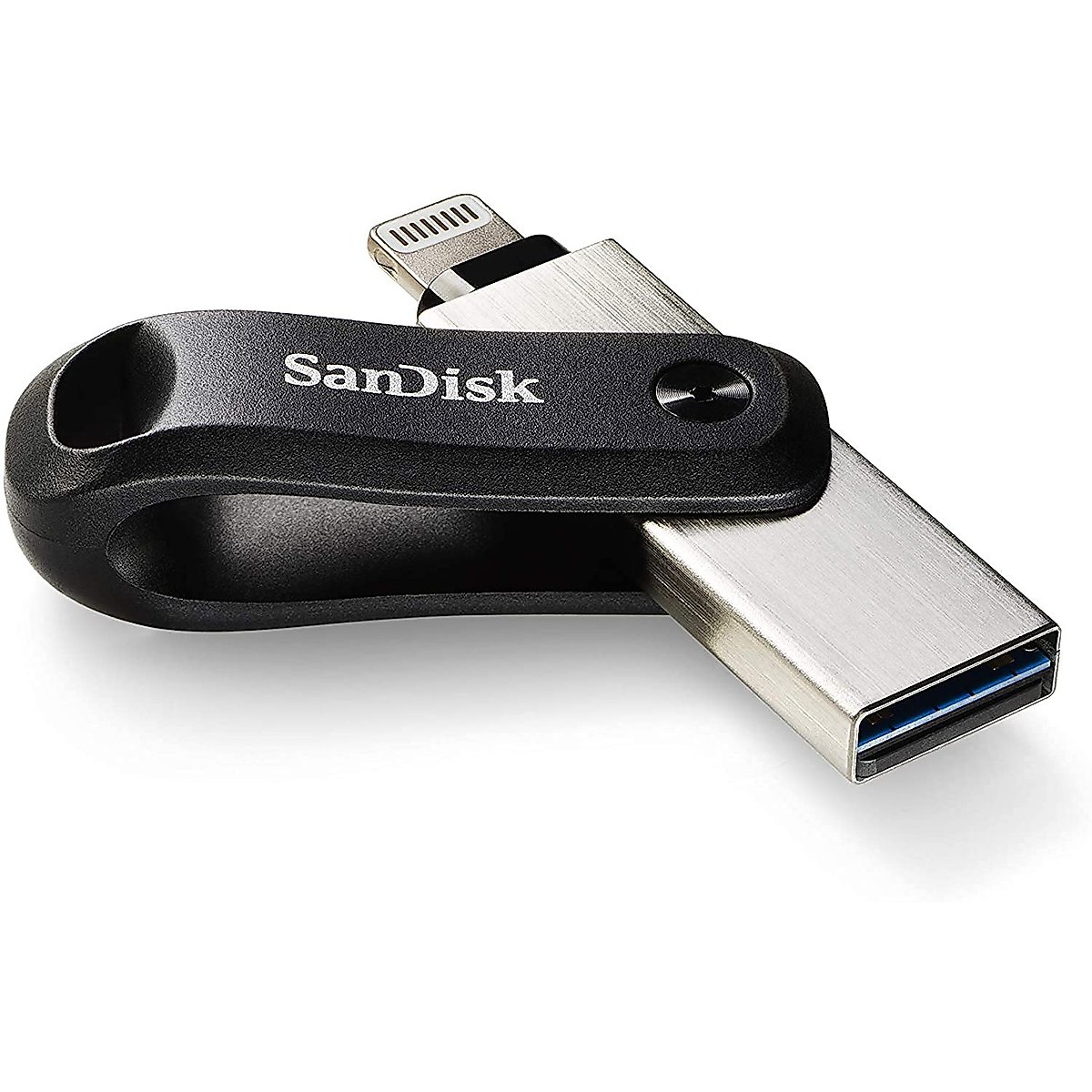 SanDisk 256GB iXpand Flash Drive Go for iPhone, iPad, Computer, Laptop - USB 3.0 Dual Drive with Reversible Lightning/TypeA Connectors SDIX60N-256G-GN6NE Bundle with 1 Everything But Stromboli Lanyard