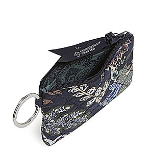 Vera Bradley Women's Cotton Zip ID Case and Lanyard Combo, Java Navy Camo - Recycled Cotton, One Size