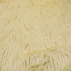Stylish Fabric 60" Wide 1-2 Inches Long Pile Luxury Shag Fur (Maize, 1 Yard)