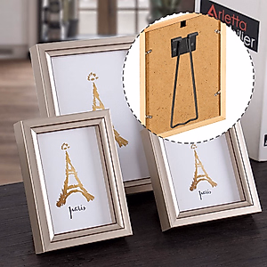 Rierdge 5 Pcs Easel Back, Iron Picture Frame Easel Back, Photo Frame Easel Back Stand with Screws & Screwdriver (Black)