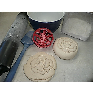 ROSE FLOWER DESIGN PATTERN CONCHA CUTTER MEXICAN SWEET BREAD STAMP MADE IN USA PR4518 Red