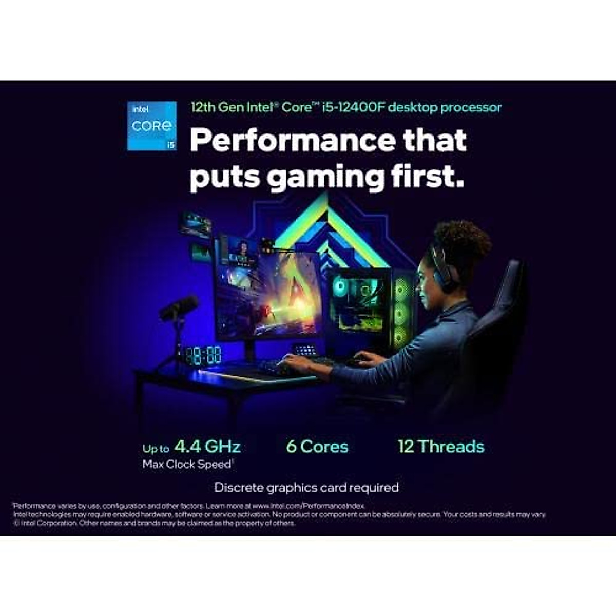 Intel Core i5 Core 12400F Desktop Processor 18M Cache, up to 4.40 GHz