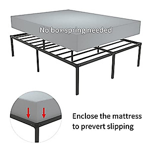 LUKIROYAL King Bed Frames - King Bed Frame No Box Spring Needed - King Size Platform Bed Frame with Safety Rounded Corners, Easy Assembly Bed Fram, Noiseless Storage Space Under, Black