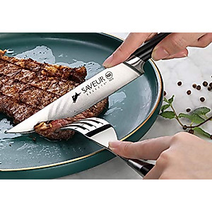 SAVEUR SELECTS 1026269 German Steel Forged 4-Piece Fine Edge Steak Knife Set