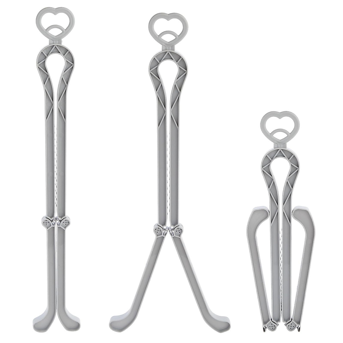 Juvale 6 Pack Folding Boot Shaper Stands for Storage, Grey Clip Support Inserts, Shape Holders for Women's and Men's Boots