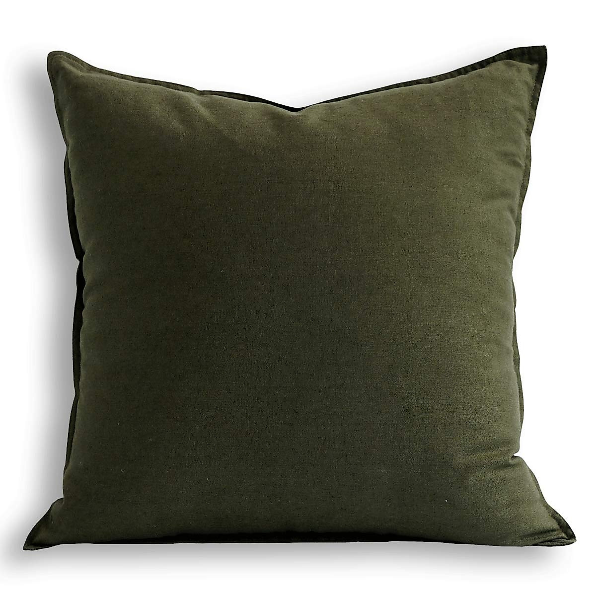 Jeanerlor SureGuard Pillowcase Cousion Cover Decor Cotton Linen with Unique Design to Embellish Study Room/House/Office, 20"x20"(50 x 50cm),Olive Green