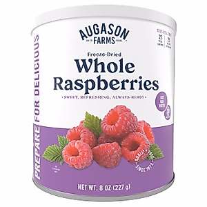 Augason Farms Freeze Dried Whole Raspberries #10 Can, 8 oz
