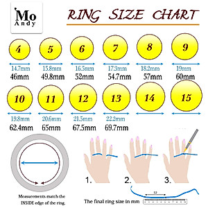 MoAndy Rose Gold Rings for Women Stainless Steel Rings Crystal Rings Finger Rings for Women Love Heart Size 6