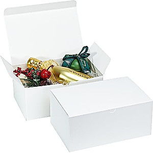UnicoPak 24 Pcs Gift Boxes 9x6x4 Inches, White Gift Boxes with Lids for Presents, Gift Box for Birthday Wedding Bridesmaid Proposal Celebration Holidays Christmas