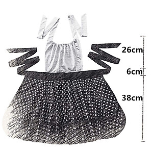 Hyzrz Cute Retro Apron Vintage Maid Polka Dot Kitchen Cooking Aprons for Women Ladies Girls (Pink)