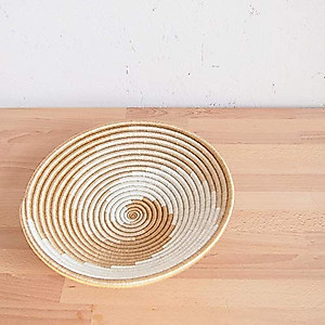 African Basket- Sokoke/Rwanda Basket/Woven Bowl/Sisal & Sweetgrass Basket/Tans, White
