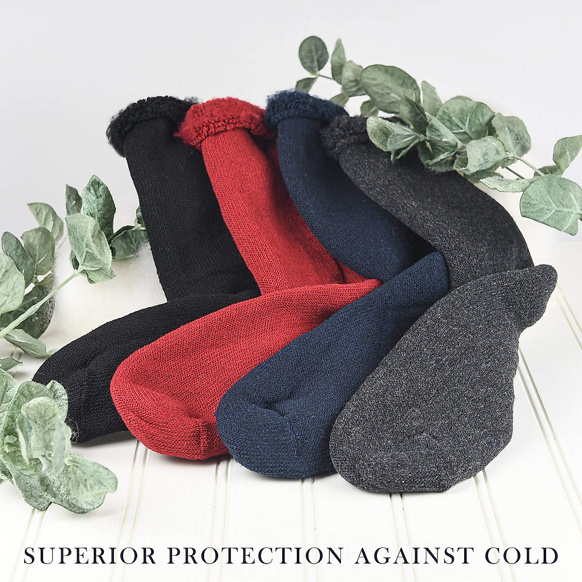 Debra Weitzner Thermal Socks For Men and Women - Thick Heated Winter Boot Socks - Insulated for Extreme Cold Weathers 4 Pairs