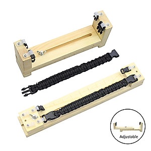 Wooden Paracord Jig Bracelet Maker Parachute Cord Wristband Knitting Tool (13.8 x 2.4 inch)