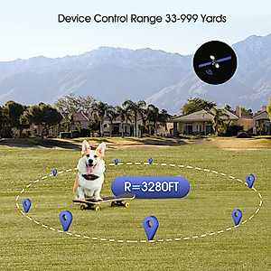 IQQDEBE 2023 Upgraded GPS Wireless Dog Fence System,1500mAH Large-Capacity Battery Wireless Fence,IPX7 Waterproof Dog Fence Collar,33~999 Yard Pet Dog Trainer Fence System for Dogs in Large Yards
